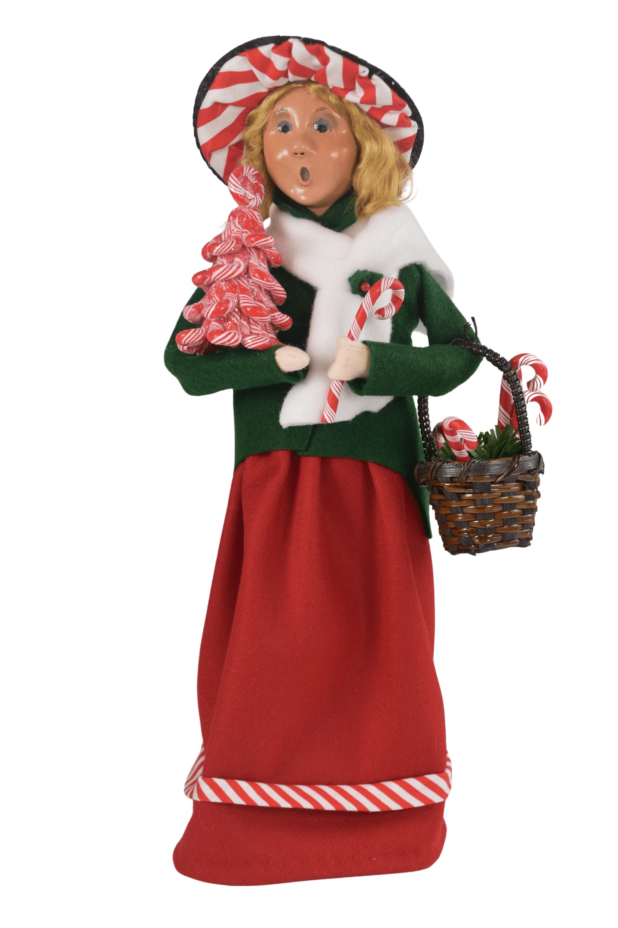 Candy Cane Lady Figurine, Christmas Caroler, Byers Doll – Byers' Choice ...